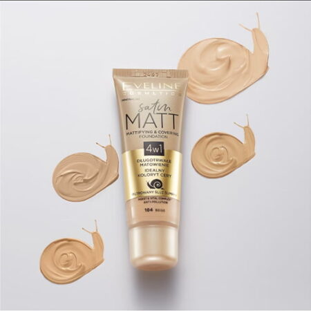 Eveline Cosmetics Satin Matt Long Lasting Mattifying & Covering Foundation - ProCosmeticsUK